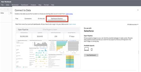 using tableau dashboard starters for salesforce senturus