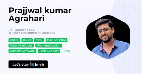 prajjwal kumar agrahari co founder and ceo relish development