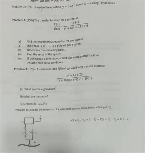 Solved Problem1 10 Linearize The Equation Y 0 2x3 About