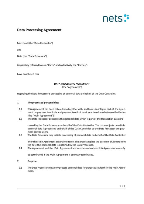 47 Free Printable Data Processing Agreement Dpa Templates