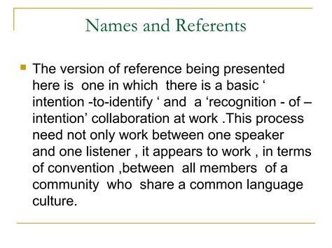 Referential And Attributive Uses Chapter 3 George Yule Ppt