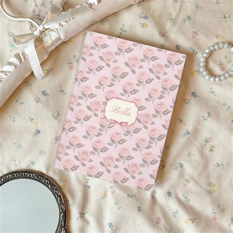 Personalized Coquette Journal Floral Notebook Cursive Name Custom Coquette T For Her Notepad