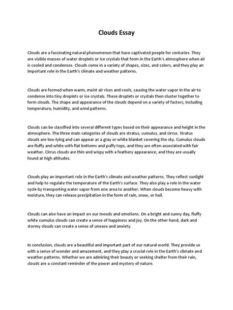 Clouds Essay Pdf
