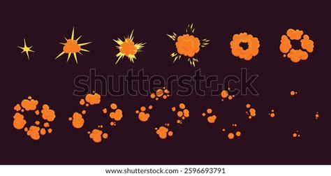 Cartoon Motion Explosions Animated Explosion Shot Stock Vector Royalty