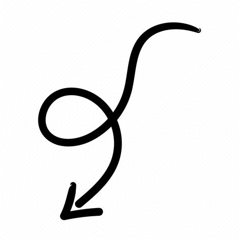 Arrow Curvy Curve Swirl Twirl Doodle Down Icon Download On Iconfinder