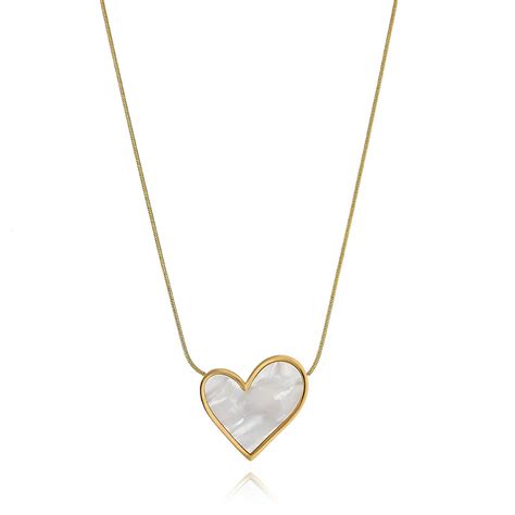 18k Gold Plated Stainless Steel Heart Necklace Intensity Sku 87765