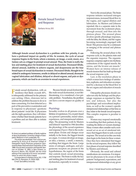 Pdf Female Sexual Function And Response