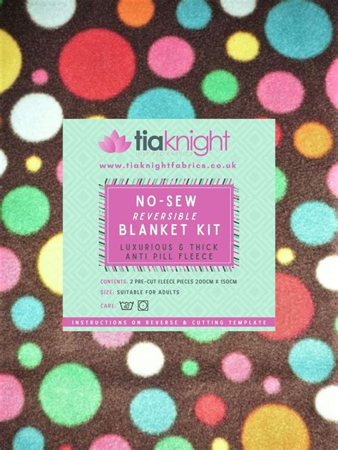 No Sew Diy Double Sided Insulating Fleece Bright Blanket Kit Pudsey Spots