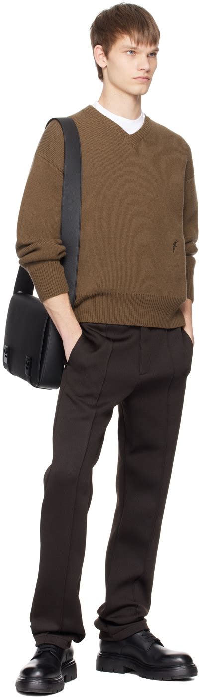 Ferragamo Brown V Neck Sweater Salvatore Ferragamo