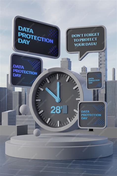Digital Display For Data Protection Awareness Premium Ai Generated Image