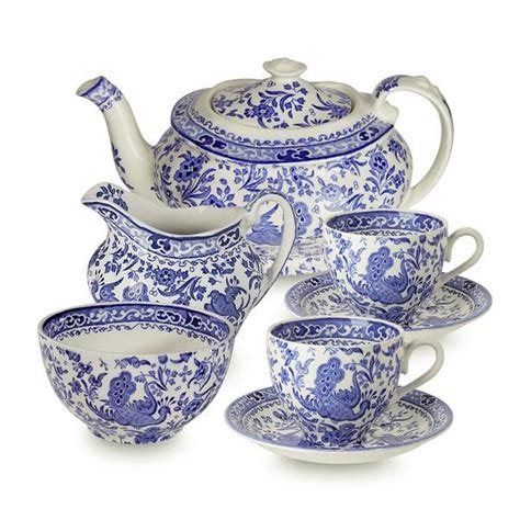 Blue Regal Peacock Tea Set Tea Set Pottery Tea