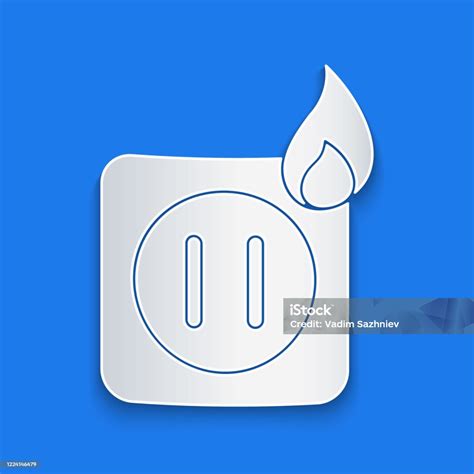 Kertas Memotong Kabel Listrik Soket Dalam Ikon Api Terisolasi Pada