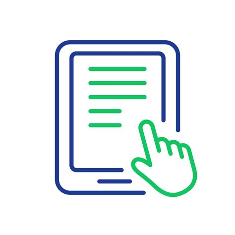 Ebook Line Icon With Mouse Pointer Electronic Book Device For