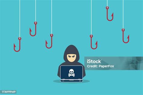해커 공격 해커 및 사이버 범죄자 피싱 신원 도용 사용자 로그인 비밀번호 문서 이메일 및 신용 카드 해킹 및 웹 보안 인터넷 피싱 개념입니다 벡터 그림 개성 개념에 대한