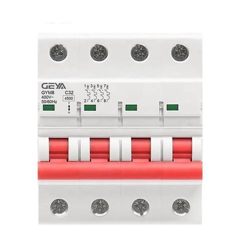 Gym8 4pole Mini Disjoncteur 6a 63a Din Rail Mcb Avec On Off Indianactor