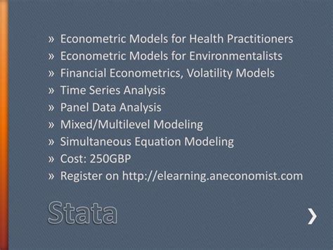 Econometrics Matlab Stata Eviews Spss Ppt