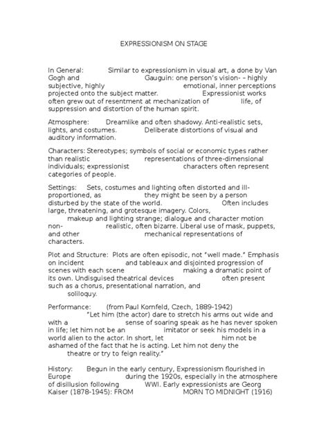 Expressionism On Stage Download Free Pdf Expressionism Theatre
