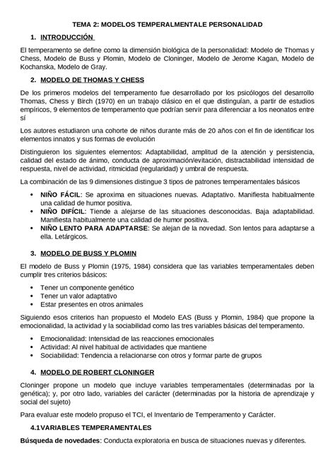 Psicología De La Personalidad Apuntes De Psicología De La