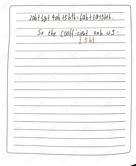 solved 2ab 3a 4ba 5b 6 in the above expression the coefficient of b
