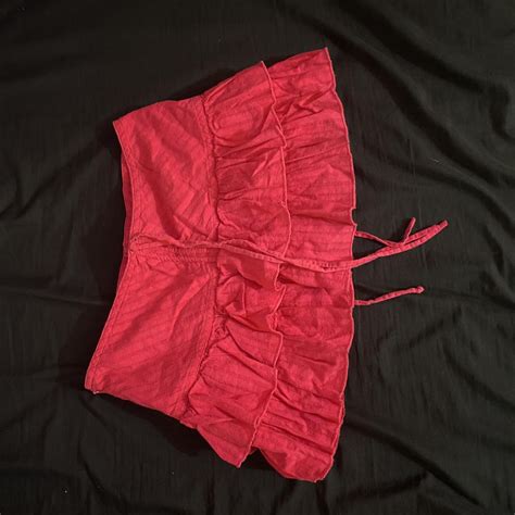 Lilu Ruffled Pink Mini Skirt Stretchy Could Fit 00 Depop