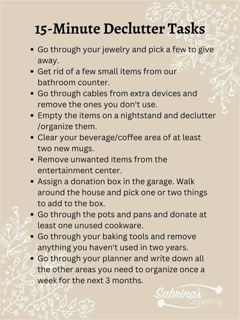 15 Minute Decluttering Tasks Challenge Declutter Your Home In 31 Days