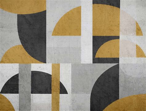 Wall Mural Half Moons In Concrete Style Wallpaper