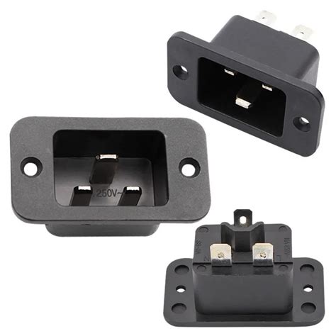 Iec C20 Male Panel Screw Mount Industrial Inlet Power Plug Socket Ac250v 16a Buy Electrical