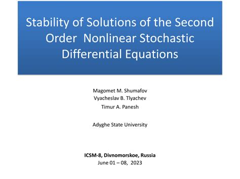 Pdf Stability Of Solutions Of The Second Order Nonlinear Stochastic
