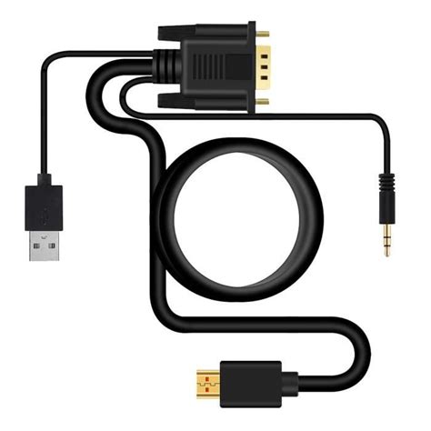 Noir 10m Câble Hdmi Vers Vga Benfei Plaqué Or 6 Pieds Câble