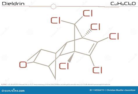 Molecule Of Dieldrin Stock Vector Illustration Of Iupac 114556419