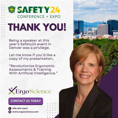 Speaking At Assp Safety Conference On Ergonomic Assessments Deborah