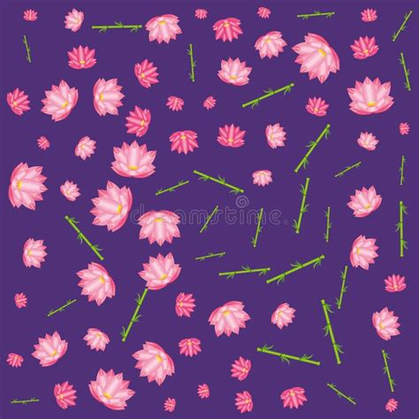 Chinese Flower Natural With Bamboo Pattern Stock Illustration