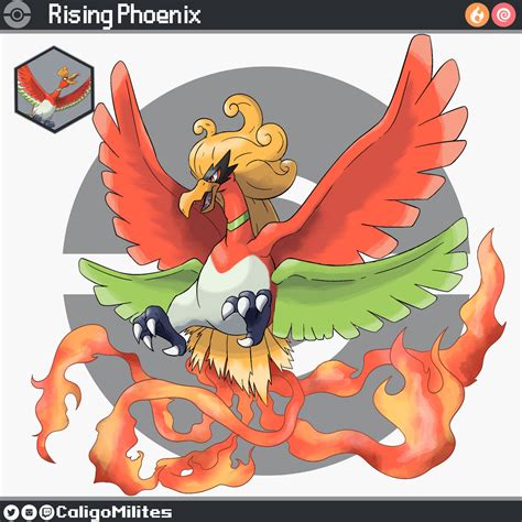 Paradox Ho Oh Rising Phoenix Fakemon Pokemon By Caligomilites On