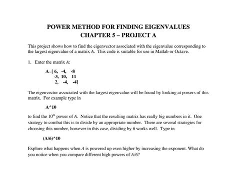 Solved Power Method For Finding Eigenvalues Chapter Chegg
