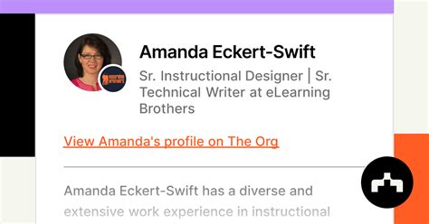 Amanda Eckert Swift Sr Instructional Designer Sr Technical Writer At Elearning Brothers