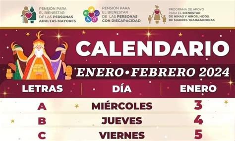 Estas Son Las Fechas De Pago Por Letra Para Programas Bienestar