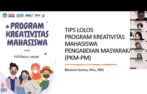 SOSIALISASI PKM PROGRAM KREATIVITAS MAHASISWA ORGANISASI BUKAN
