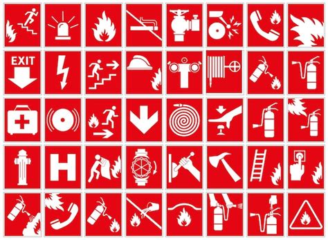 Señales De Las Acciones Necesarias Durante Un Incendio Advertencias Y