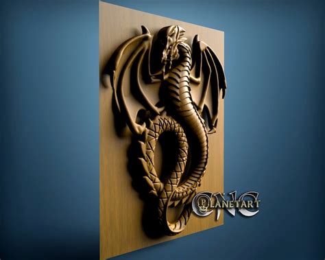 Dragon 3d Stl Model Cnc Router Engraver Artcam Aspire Cnc Etsy