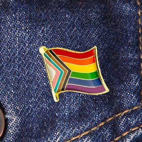 Progress Pride Flag Enamel Pin Pride Pins Lgbtq Pride Etsy