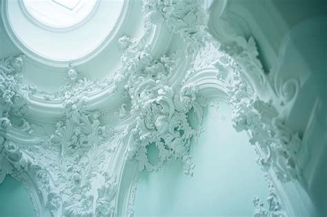 Gypsum Bas Relief Details Rococo Ceiling Stock Image Image Of