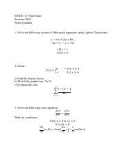 Final 2009 ENGR 311 Final Exam Summer 2009 Pierre Gauthier 1 Solve