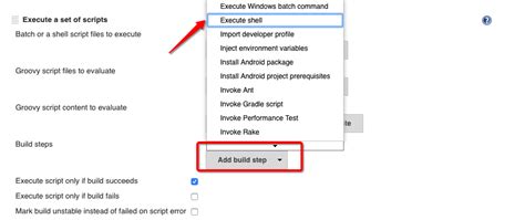 Jenkins Execute Shell As A Post Build Action Stack Overflow