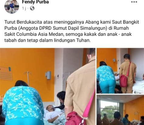 Anggota DPRD Sumut Saut Bangkit Purba Meninggal Dunia Di Usia 49 Tahun
