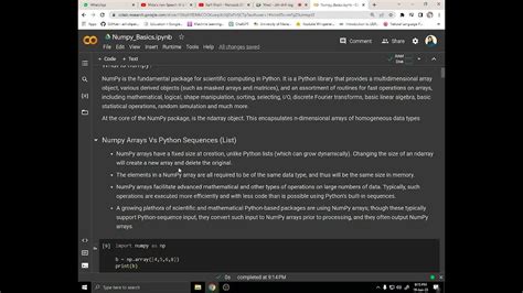 Numpy Part 1 Youtube