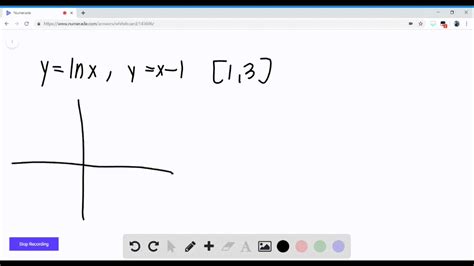 solved let r be the region bounded by the graph of y lnx and the x