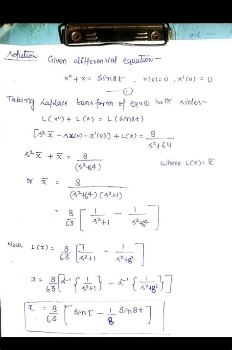 Use Laplace Transforms To Solve The Following Initial Value Problem X X Sin 8t