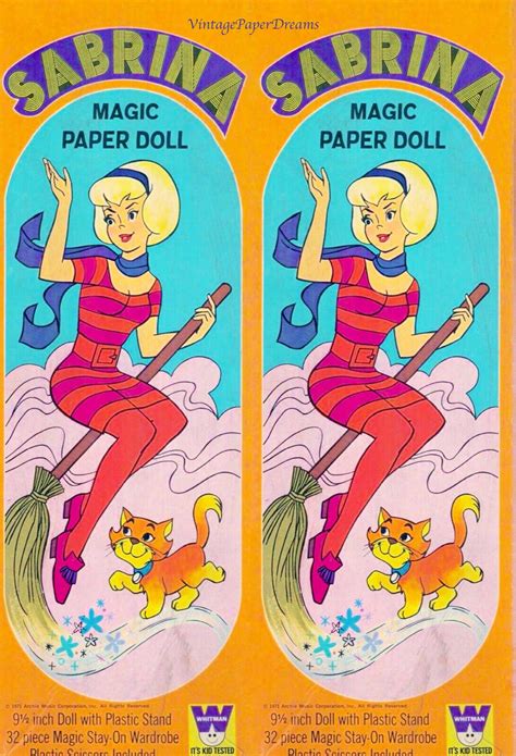 Vintage Paper Doll Printable Pdf • Sabrina Paper Doll • 70s 1970s Paper