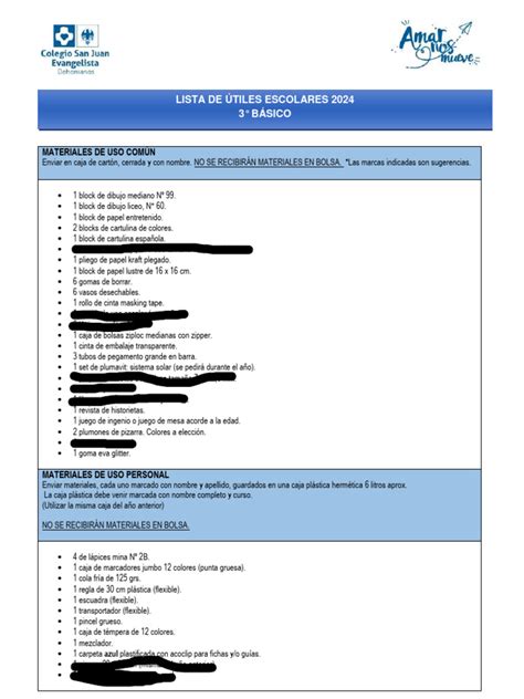 Lista De Útiles 3º Básico Descargar Gratis Pdf Materiales De Conservación Y Restauración
