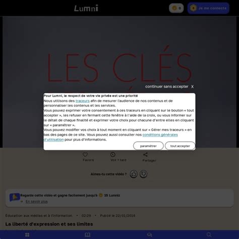 La liberté d expression et ses limites Vidéo Education aux médias et